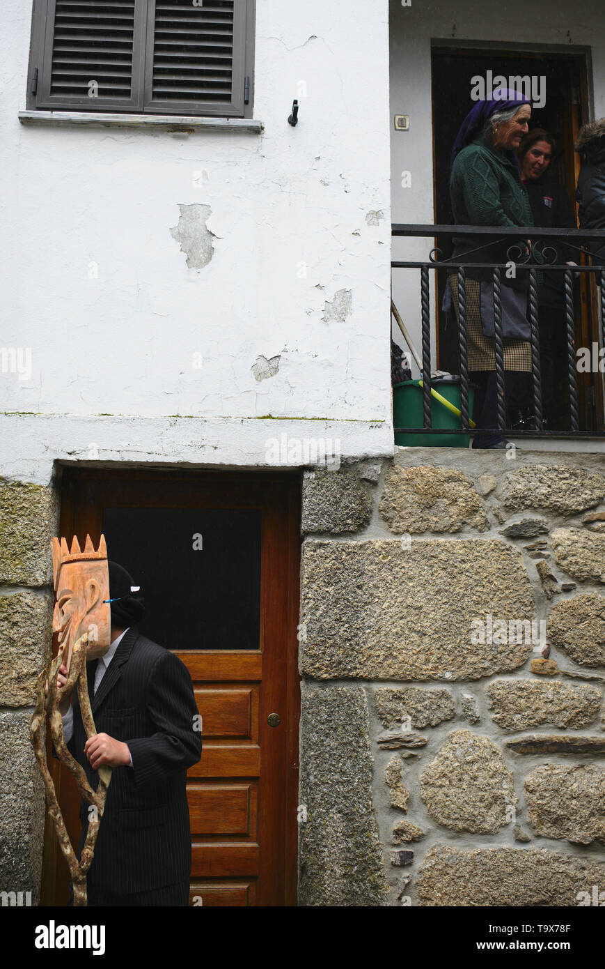 The traditional Entrudo (Carnival) of Lazarim, where on Tuesday people ...