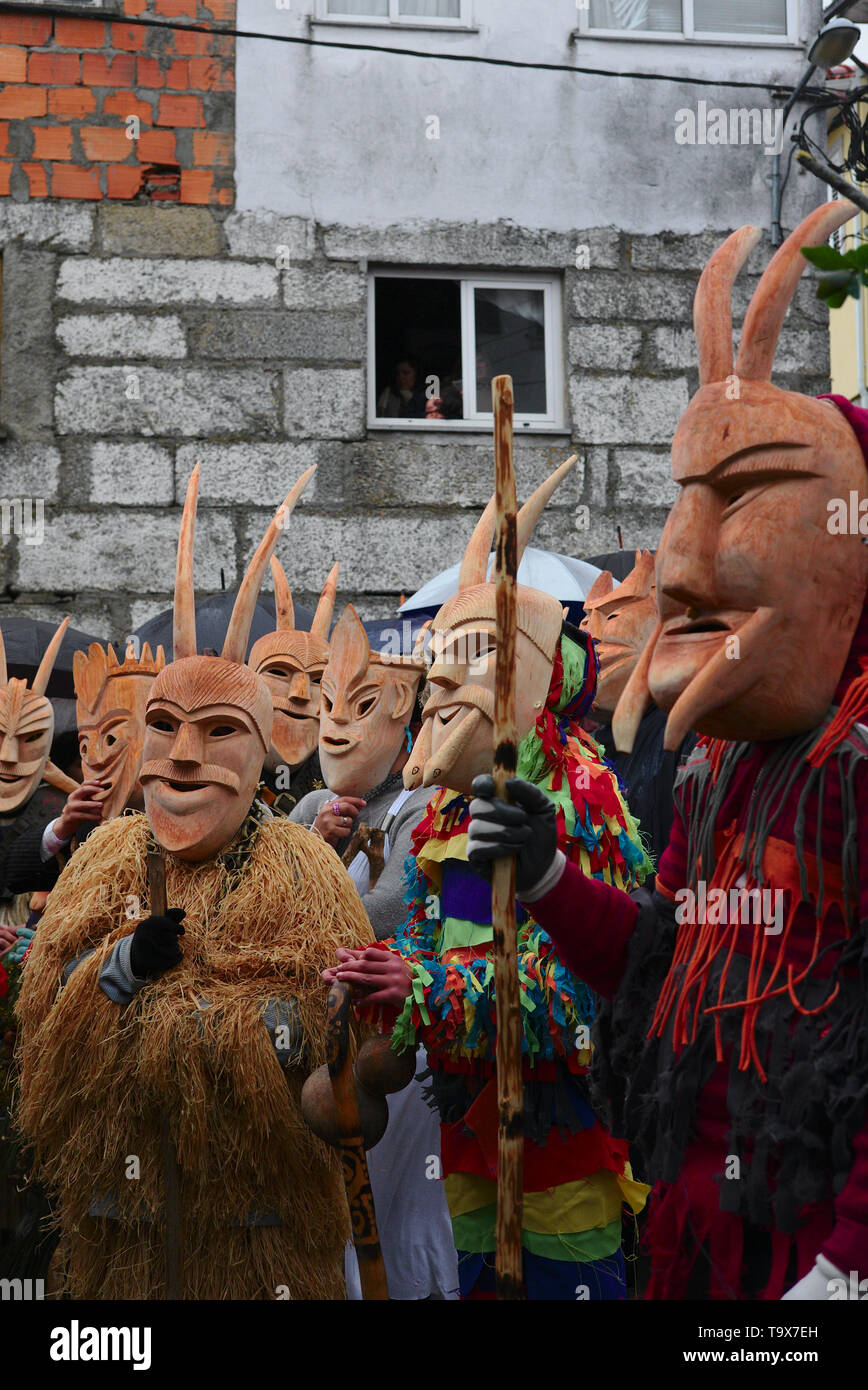 The traditional Entrudo (Carnival) of Lazarim, where on Shrove Tuesday ...