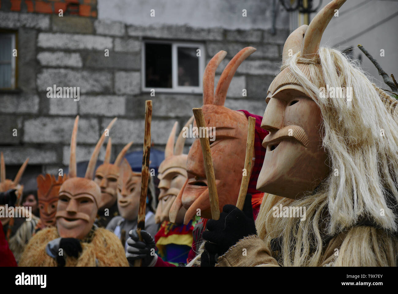 The traditional Entrudo (Carnival) of Lazarim, where on Shrove Tuesday ...