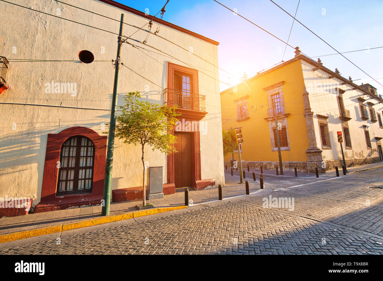 Colorful Guadalajara streets in historic city center near Central ...