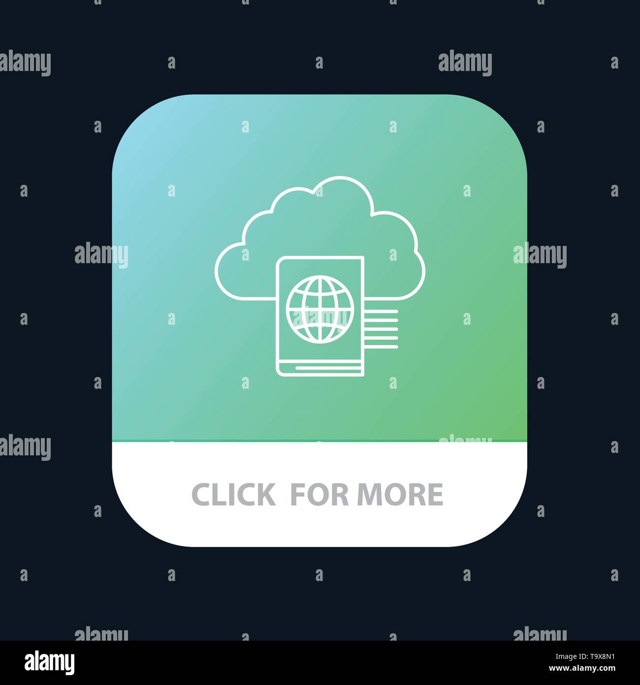 Cloud Reading Folder Upload Mobile App Button Android And Ios Line
