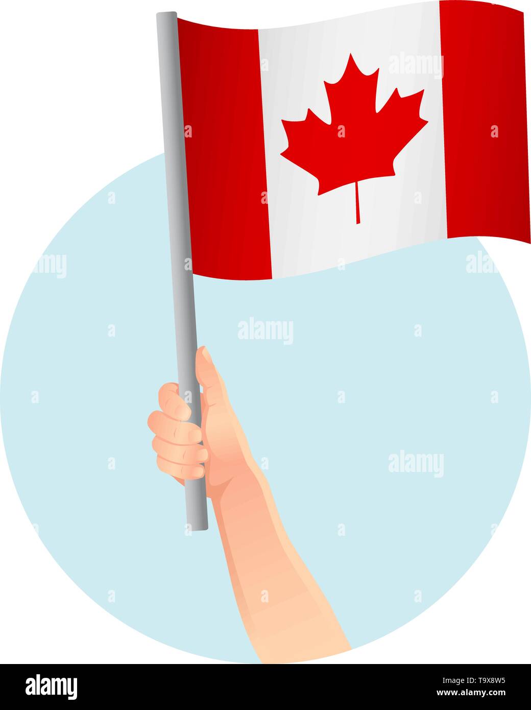 Canada flag in hand. Patriotic background. National flag of Canada ...