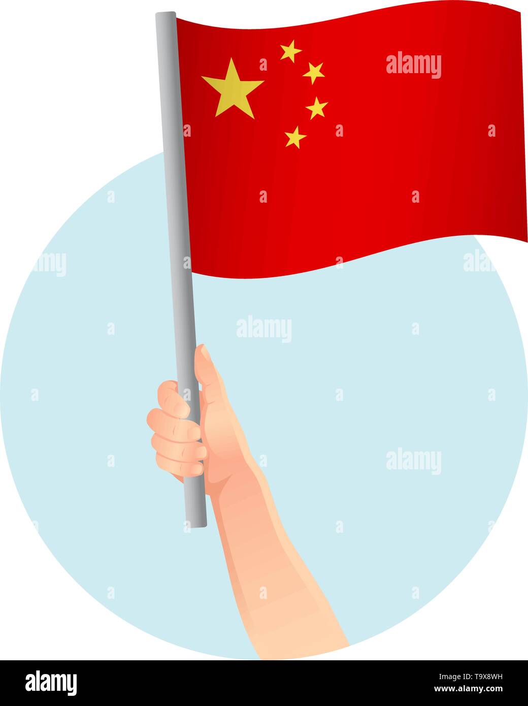China flag in hand. Patriotic background. National flag of China vector ...