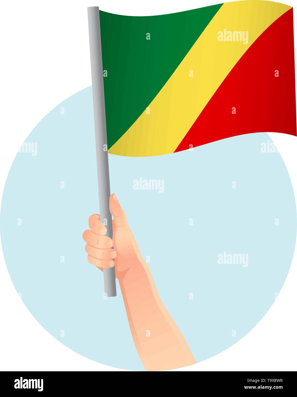 Congo flag in hand. Patriotic background. National flag of Congo vector ...