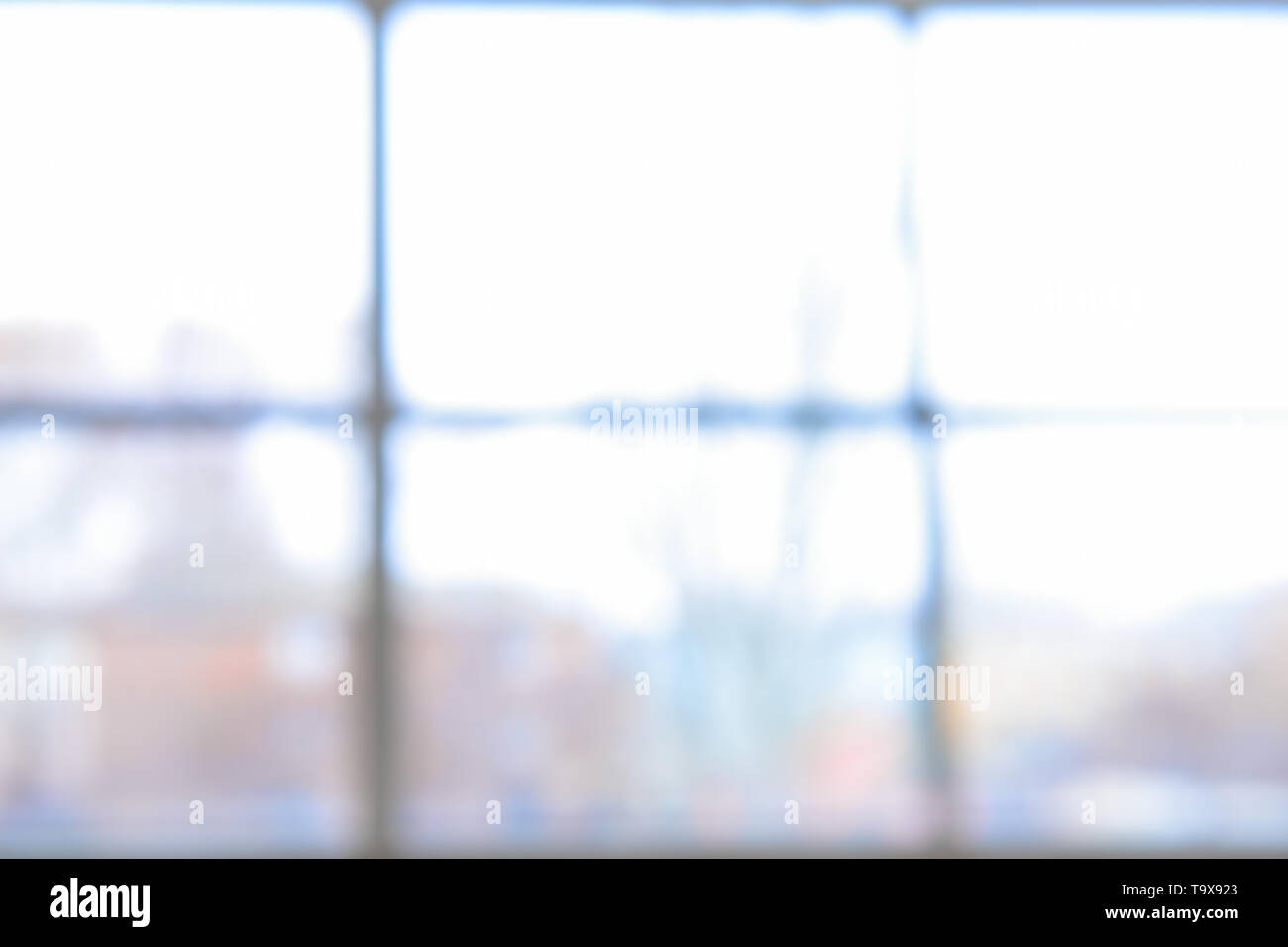 Blurred view of big modern window Stock Photo - Alamy