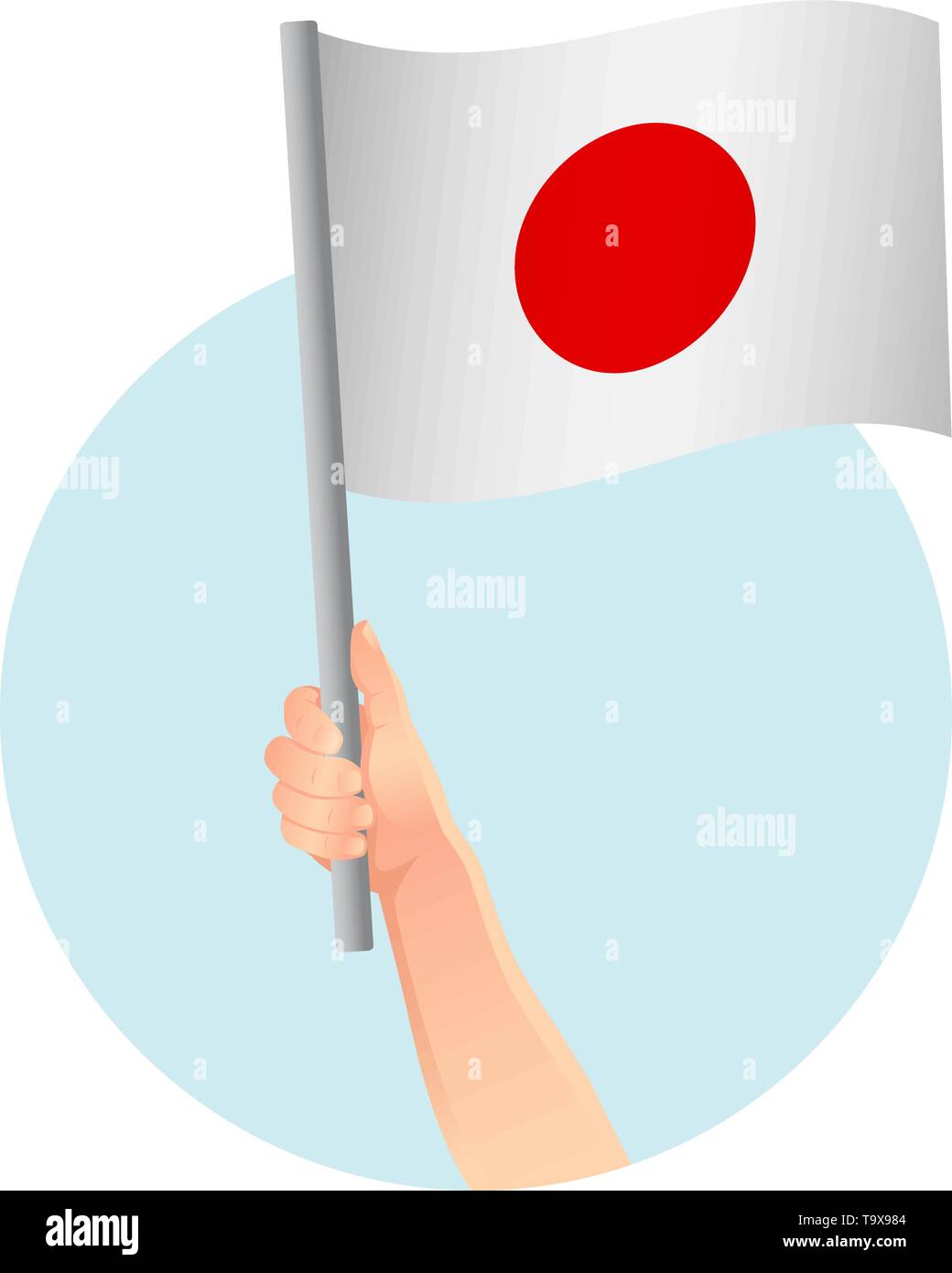 Japan flag in hand. Patriotic background. National flag of Japan vector ...