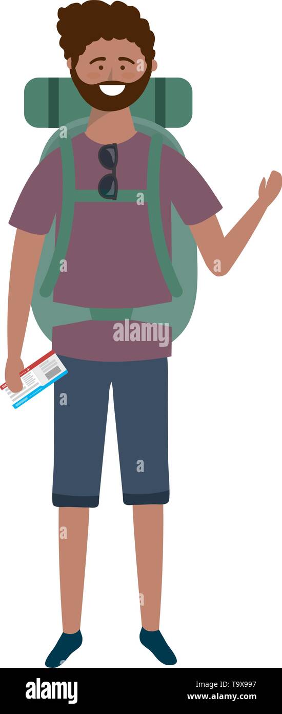 Tourist man design, Avatar bag travel trip vacation and traveler theme ...