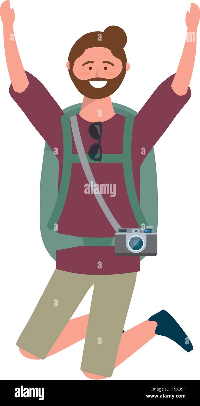 Tourist man design, Avatar bag travel trip vacation and traveler theme ...