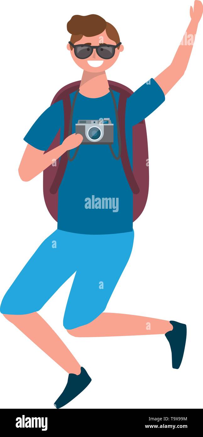 Tourist man design, Avatar bag travel trip vacation and traveler theme ...