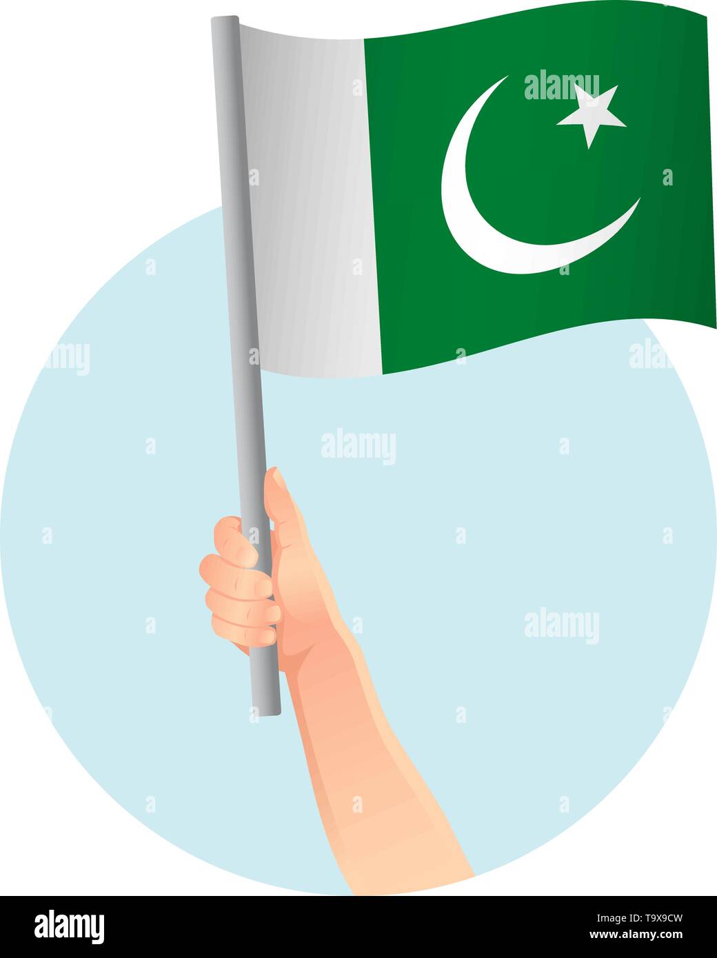 Pakistan flag in hand. Patriotic background. National flag of Pakistan ...