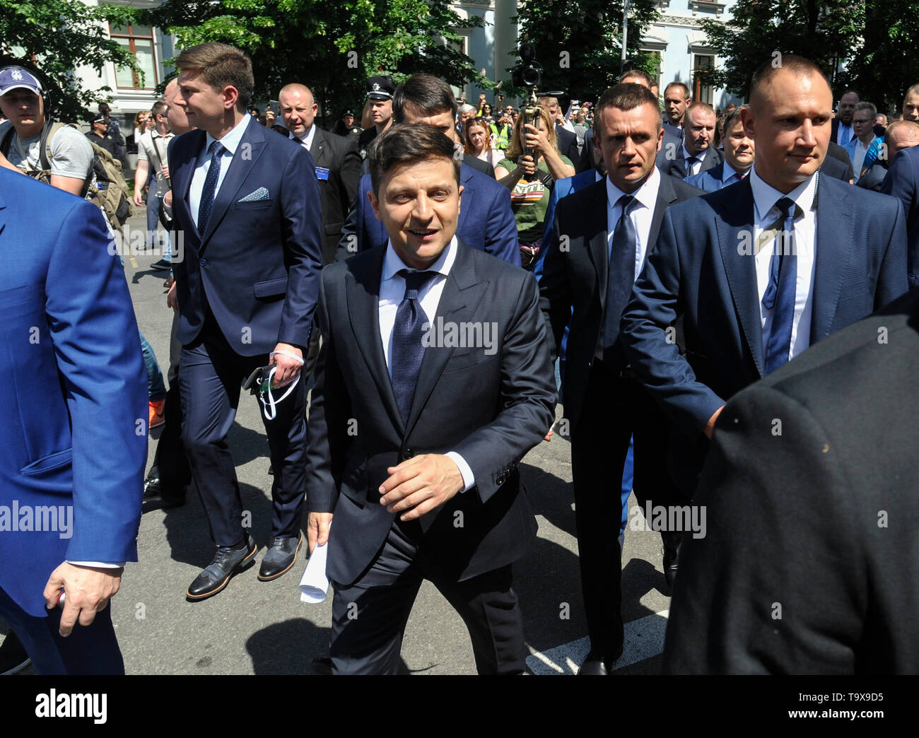 New Ukrainian president Volodymyr Zelensky seen walking to the ...