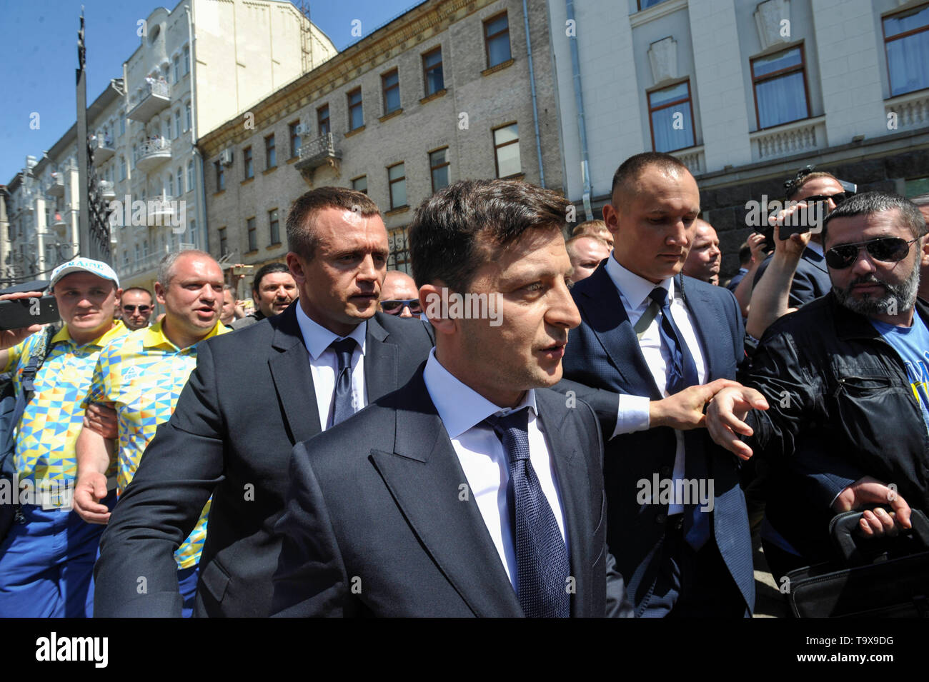 New Ukrainian president Volodymyr Zelensky seen walking to the ...