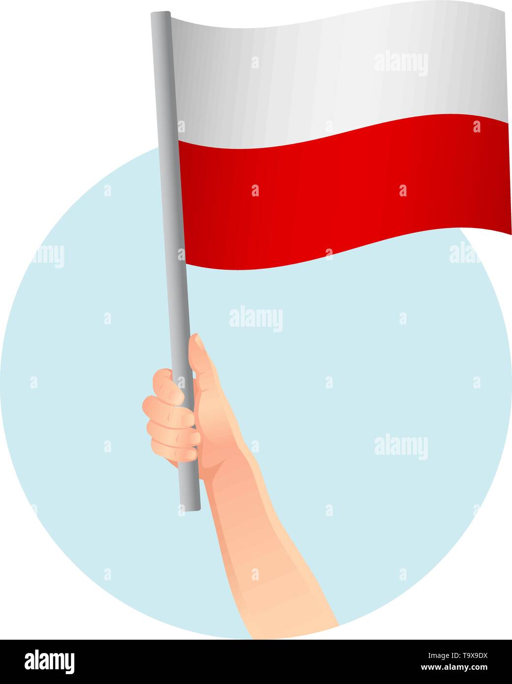 Poland flag in hand. Patriotic background. National flag of Poland ...