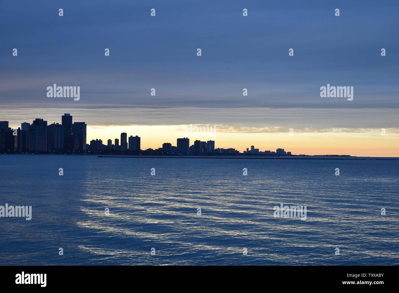 Chicago's iconic Gold Coast along the Lake Michigan waterfront dotted ...