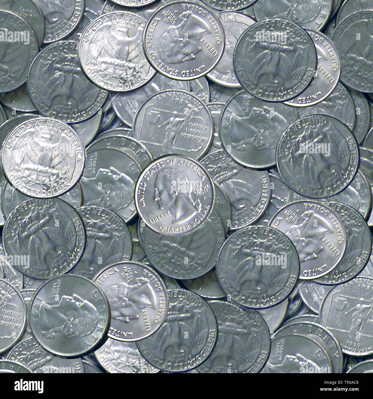 United States Quarter Dollar Coins Seamless Texture Tile Stock Photo ...