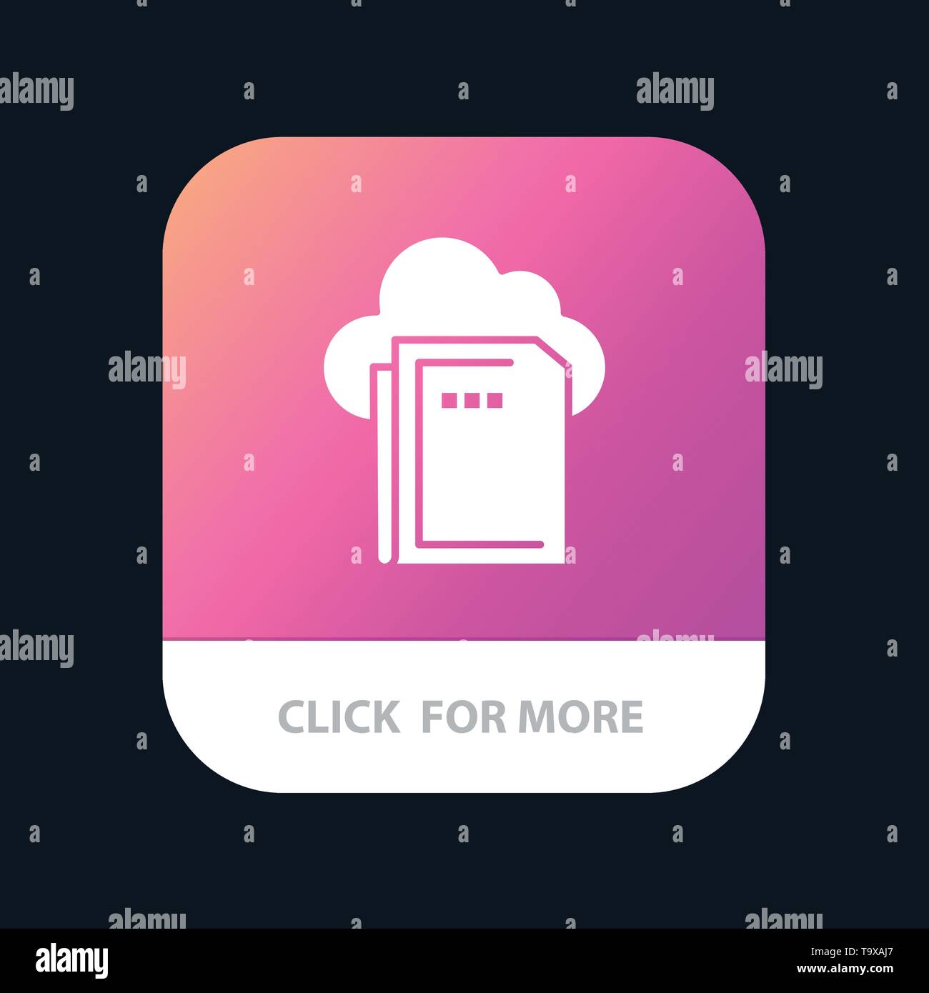 Cloud File Data Computing Mobile App Icon Design Stock Vector Image