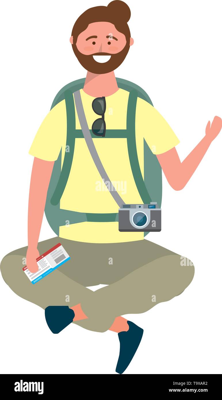 Tourist man design, Avatar bag travel trip vacation and traveler theme ...