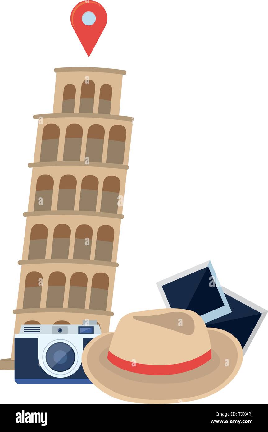 Pisa tower landmark design, Travel trip vacation tourism journey and ...