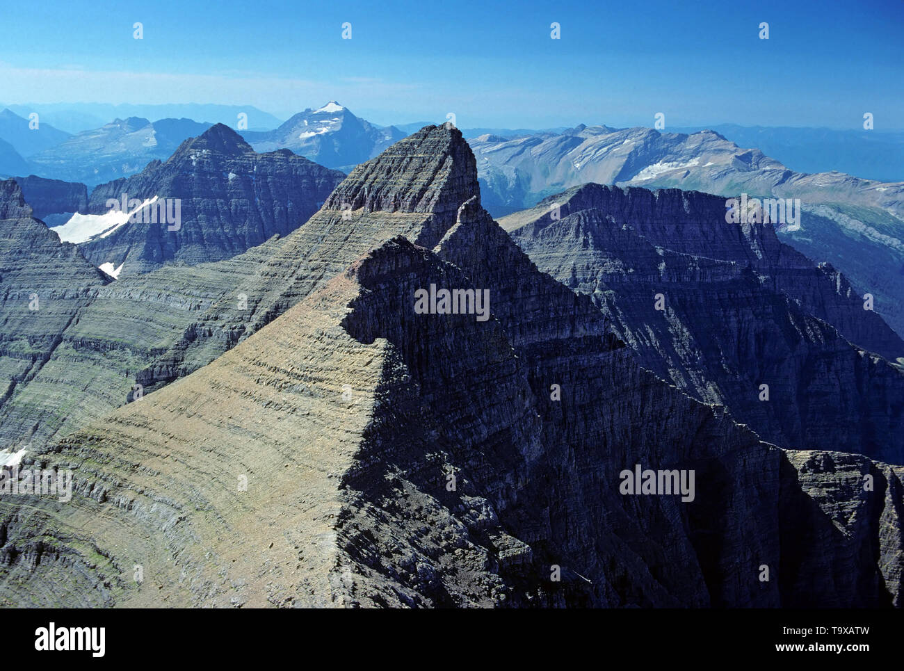 Stony Indian Peaks in Glacier National Park in Montana taken from Mt ...