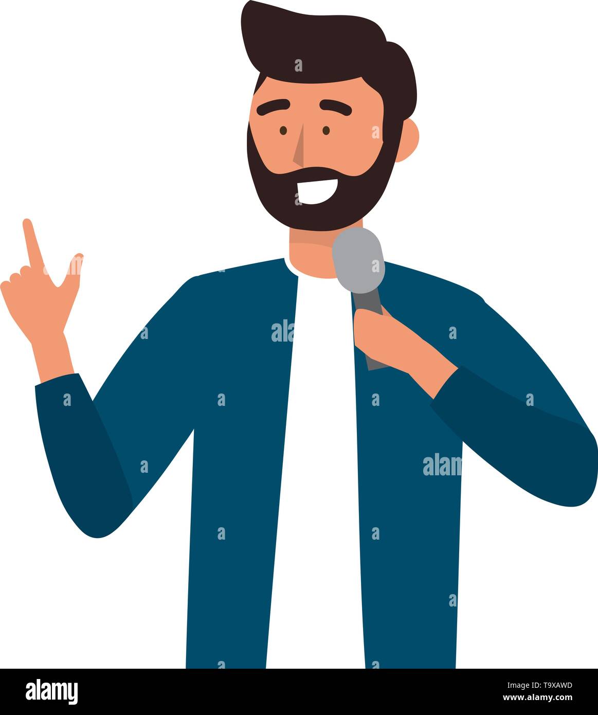 Man with microphone design, Avatar person human and attractive theme ...