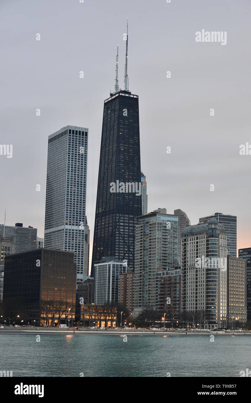 Chicago's iconic Gold Coast along the Lake Michigan waterfront dotted ...