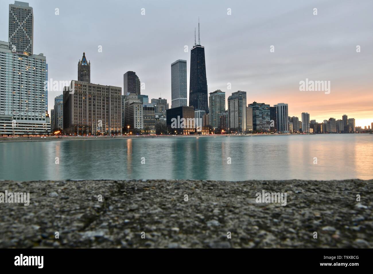 Chicago's iconic Gold Coast along the Lake Michigan waterfront dotted ...