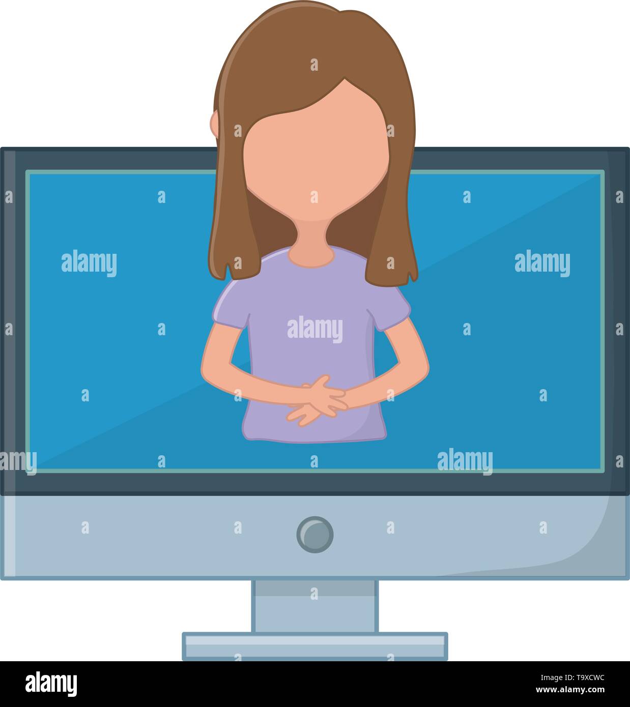 Woman and computer design, Digital technology communication social ...