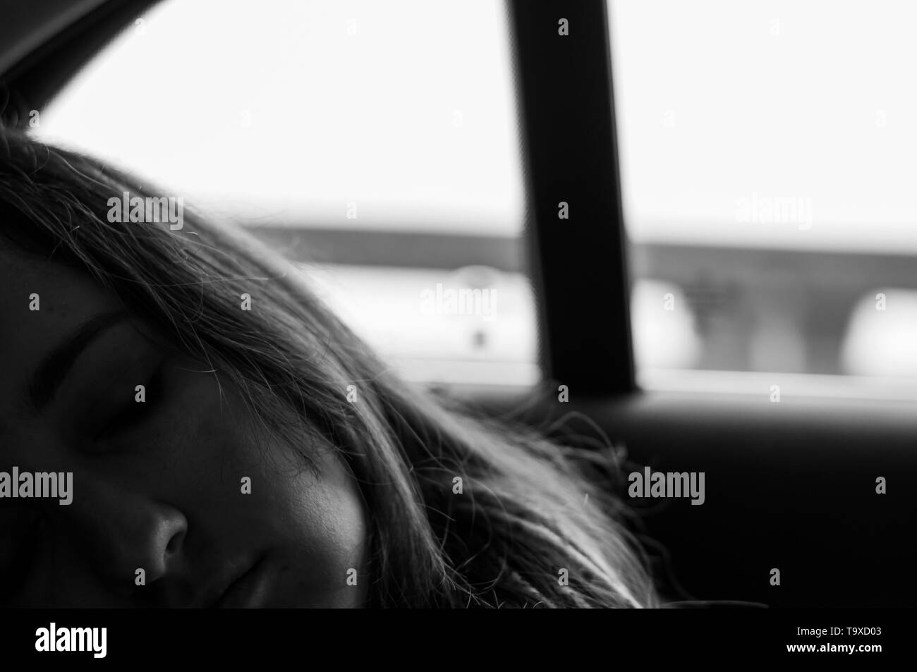 Black woman driving a car Black and White Stock Photos & Images - Alamy