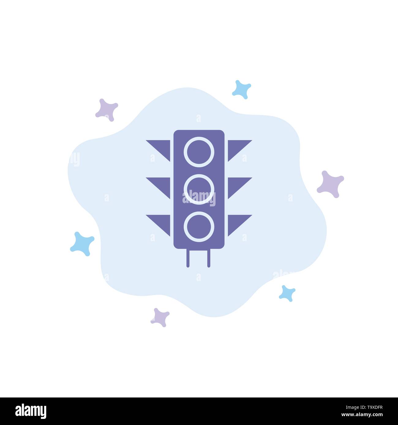 Traffic, Sign, Light, Road Blue Icon on Abstract Cloud Background Stock ...