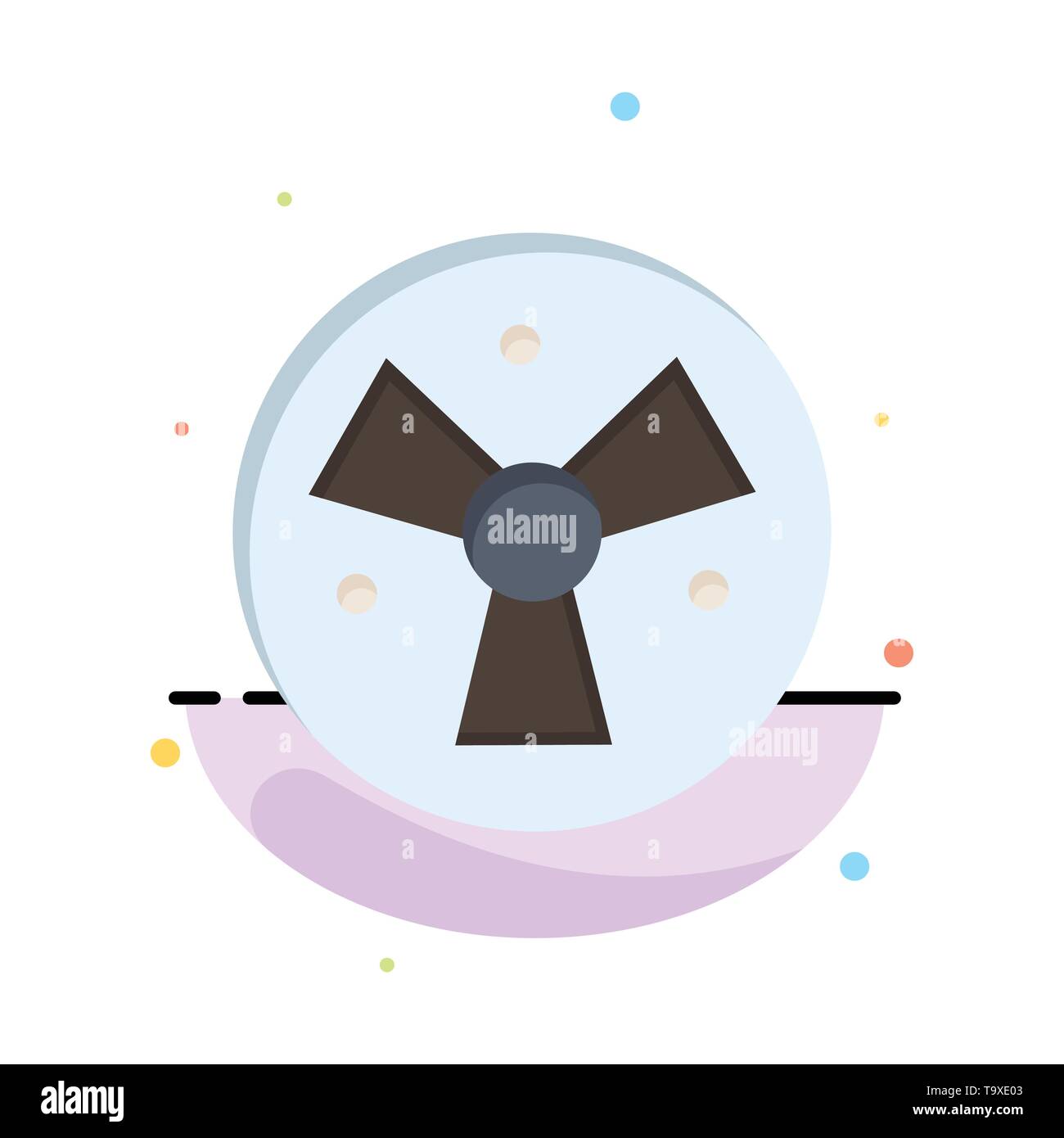 Radiation, Warning, Medical, Fan Abstract Flat Color Icon Template ...