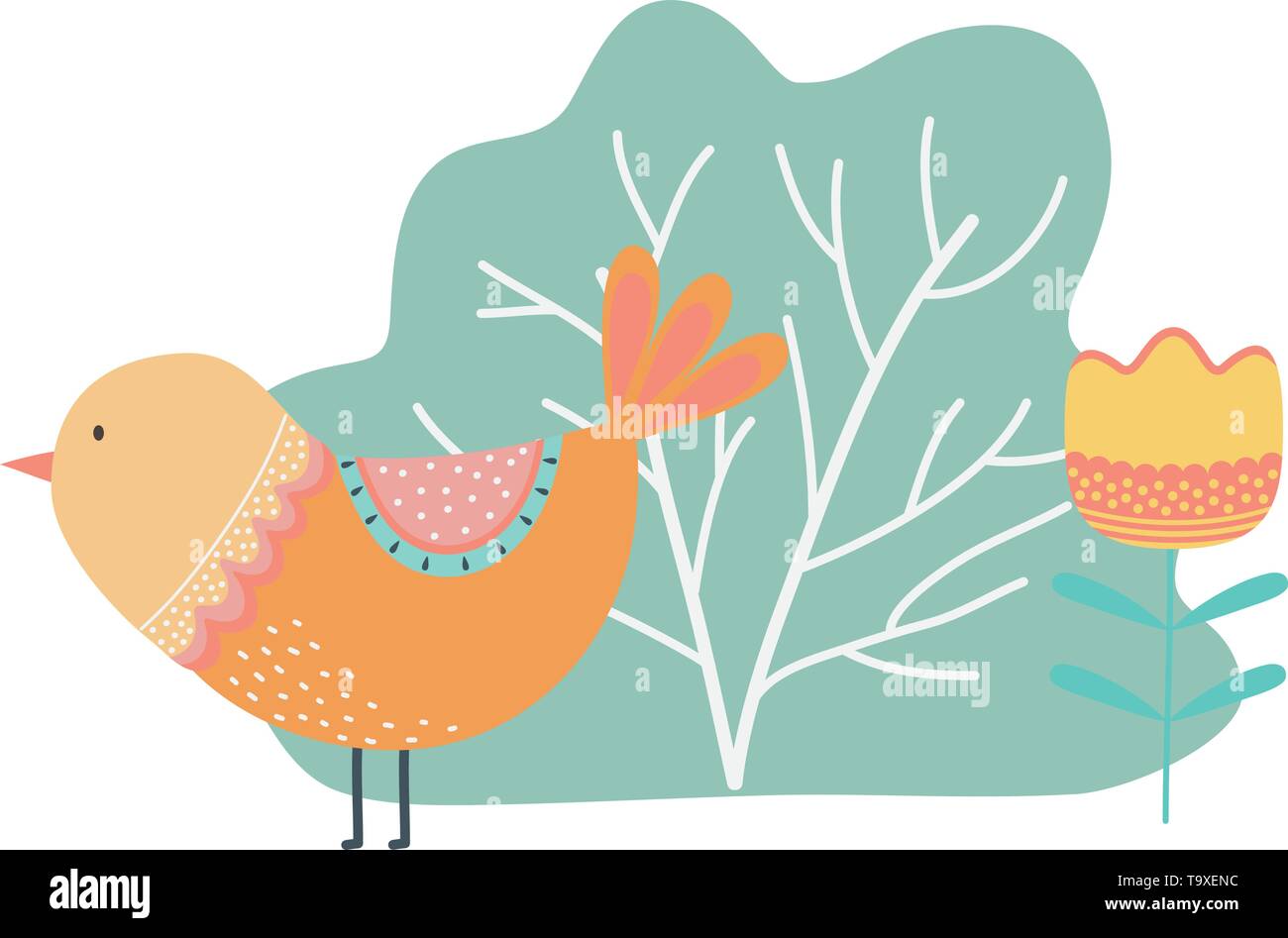 Bird cartoon design, Animal cute zoo life nature and fauna theme Vector ...