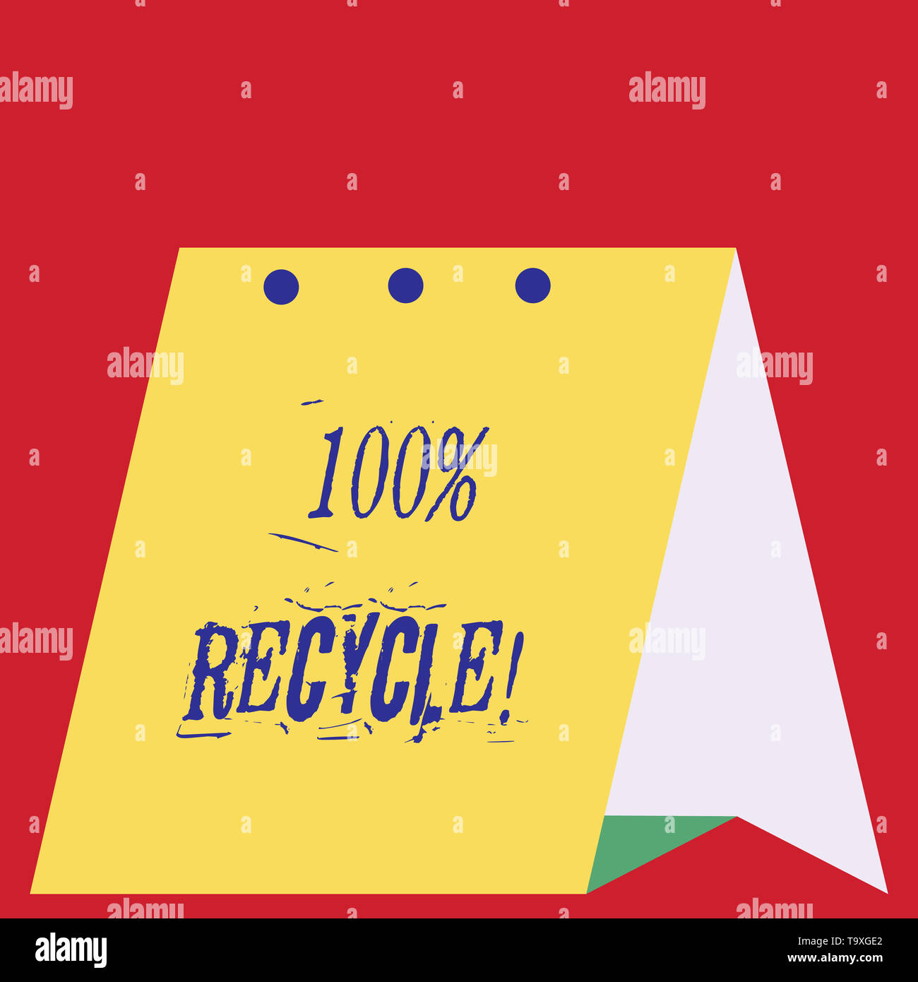 Writing note showing 100 Percent Recycle. Business concept for contains ...