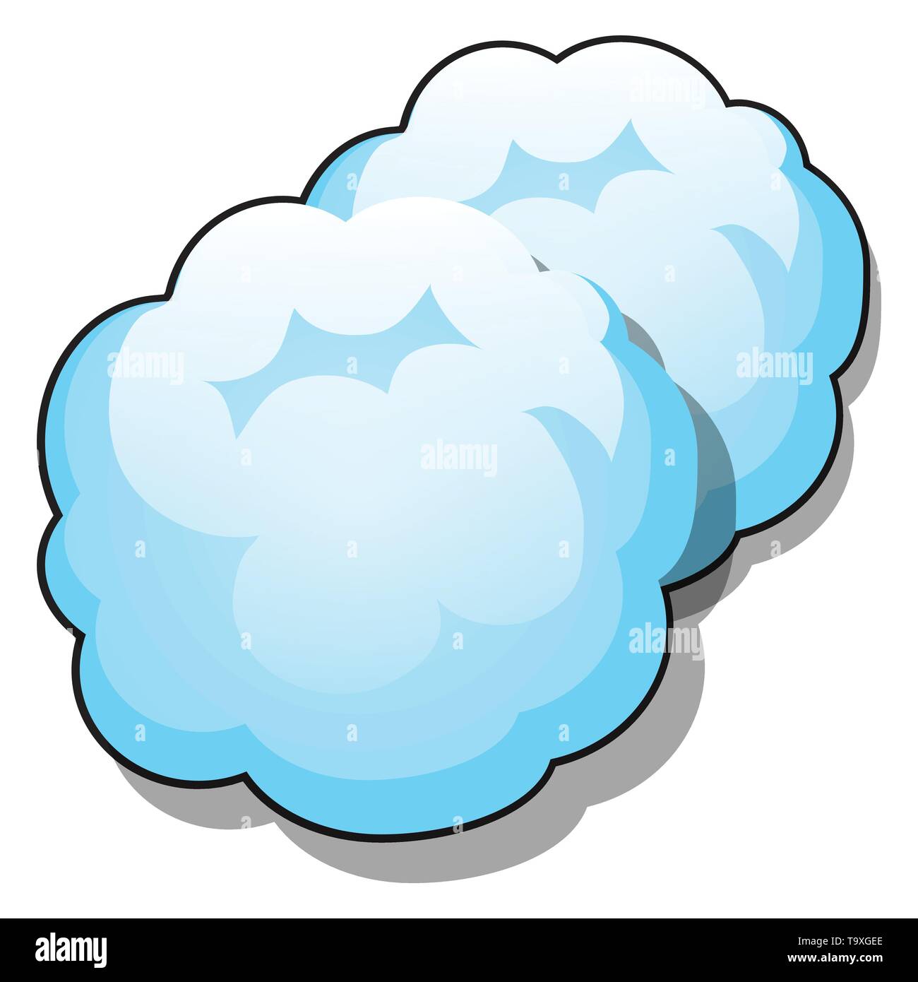 Two snow balls isolated on white background. Vector cartoon close-up ...