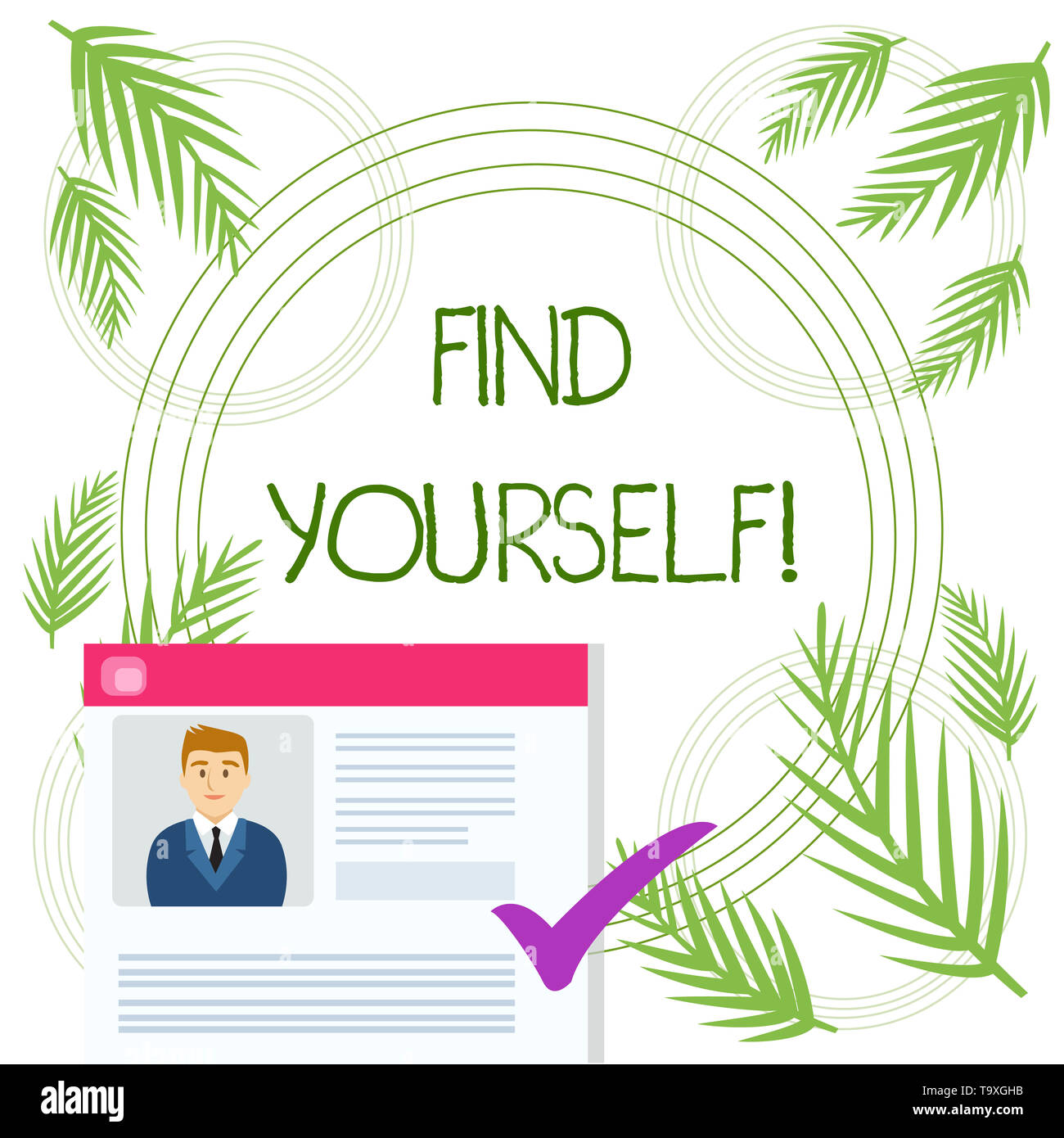 Conceptual hand writing showing Find Yourself. Concept meaning To ...