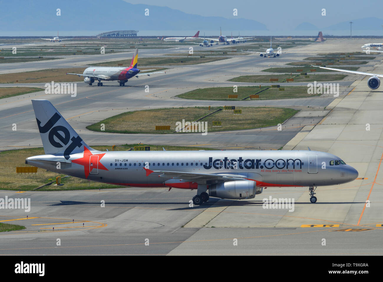 Osaka, Japan - Apr 18, 2019. 9V-JSM Jetstar Asia Airbus A320 taxiing on ...