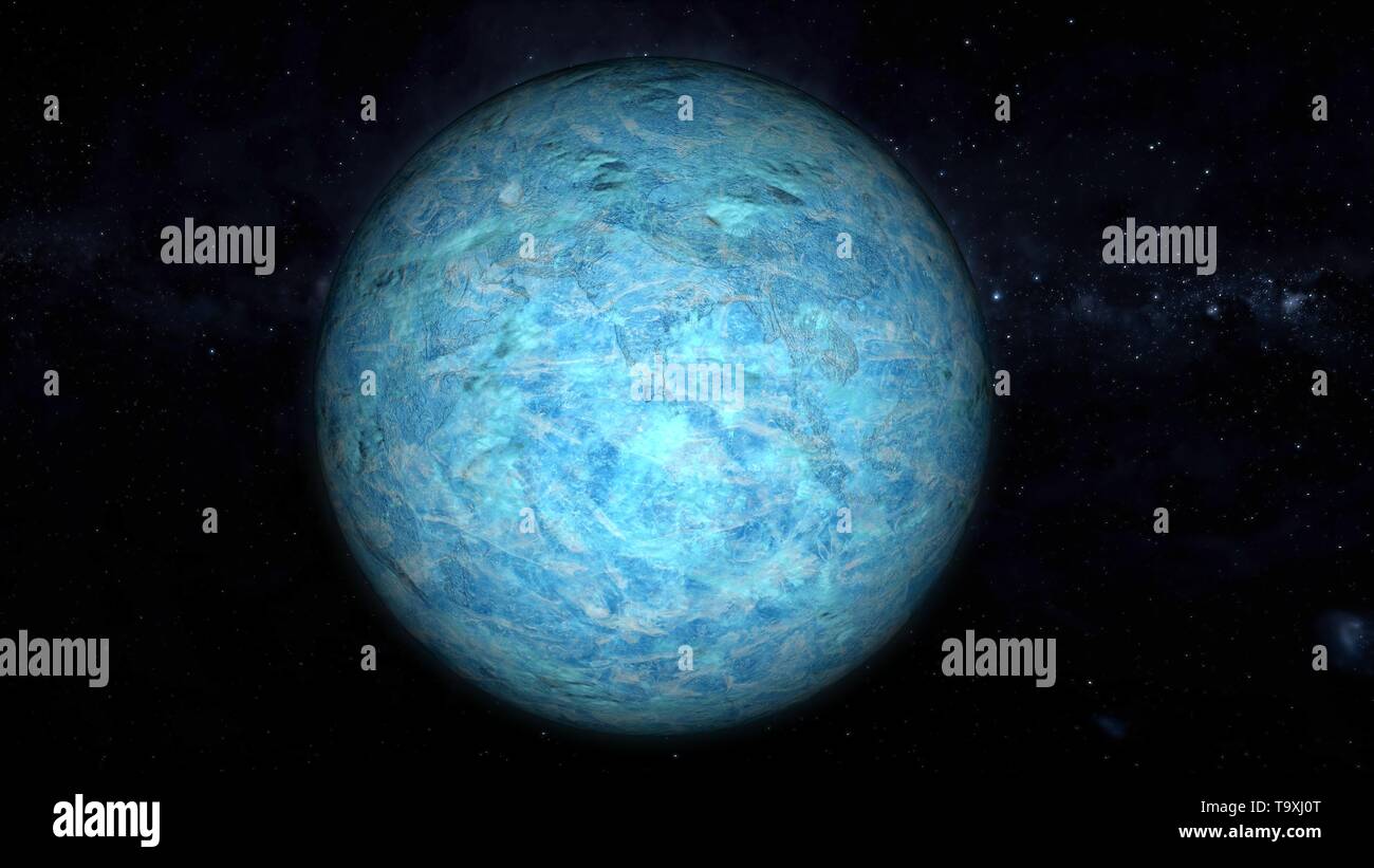 3D illustration of Earth from space. Global cooling covering Earth ...