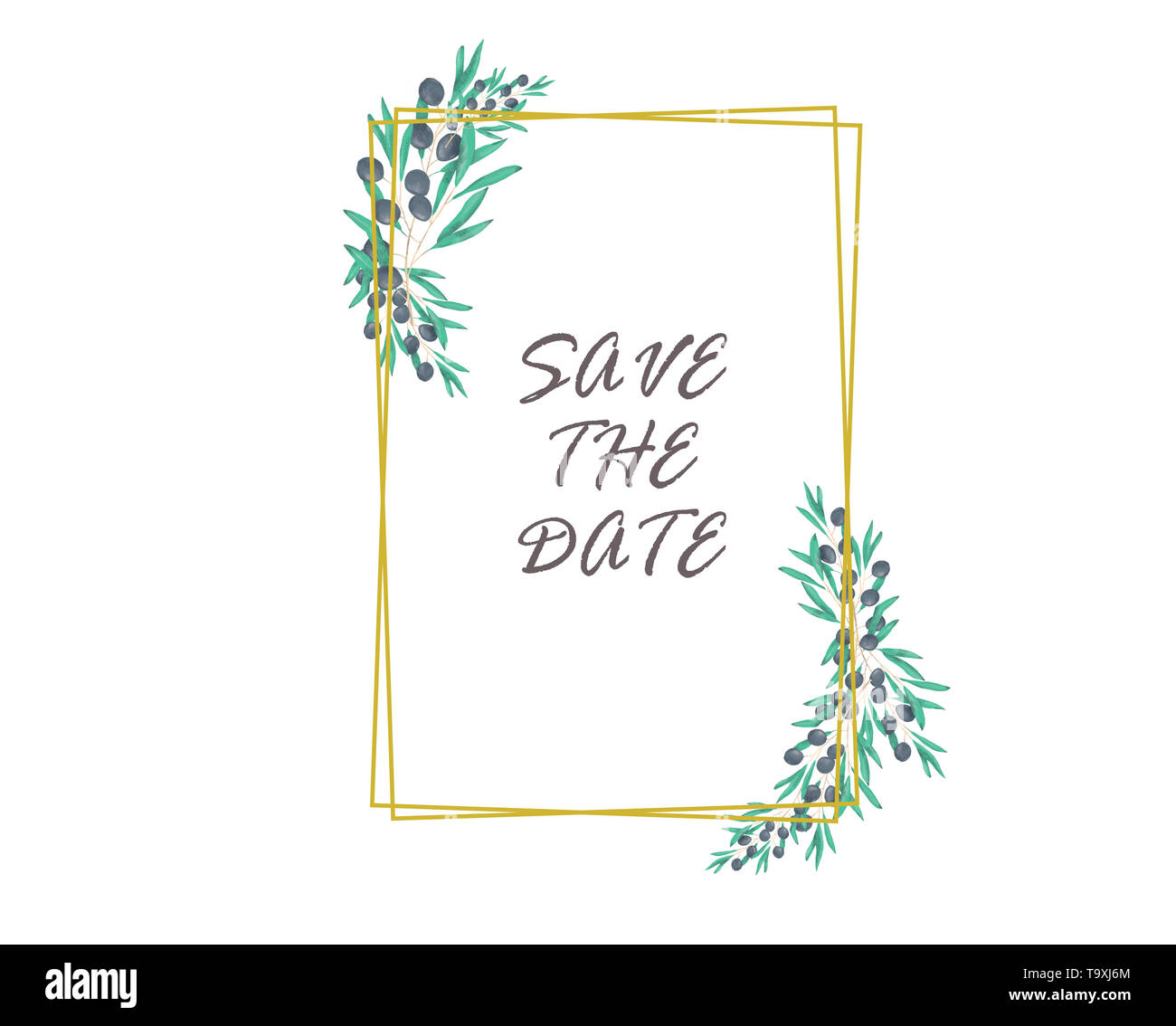 Wedding Invitation, floral invite card Stock Photo - Alamy