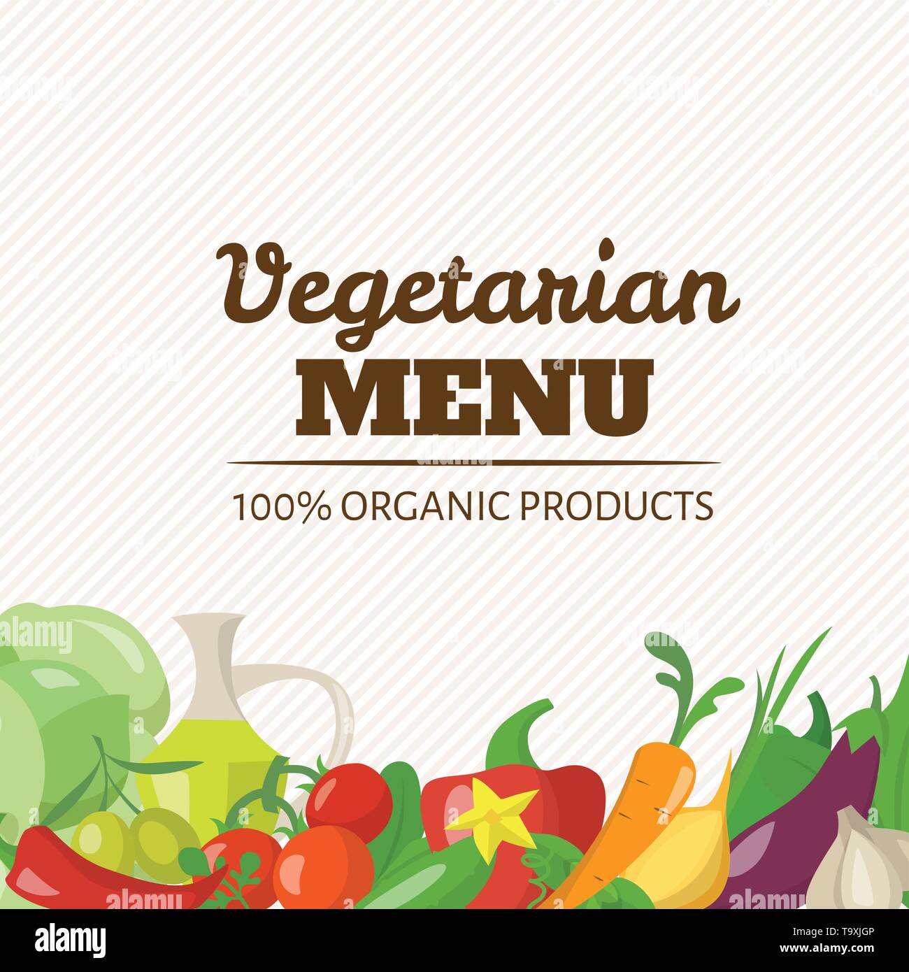 Vector vegetarian menu design poster with healthy food Stock Vector ...