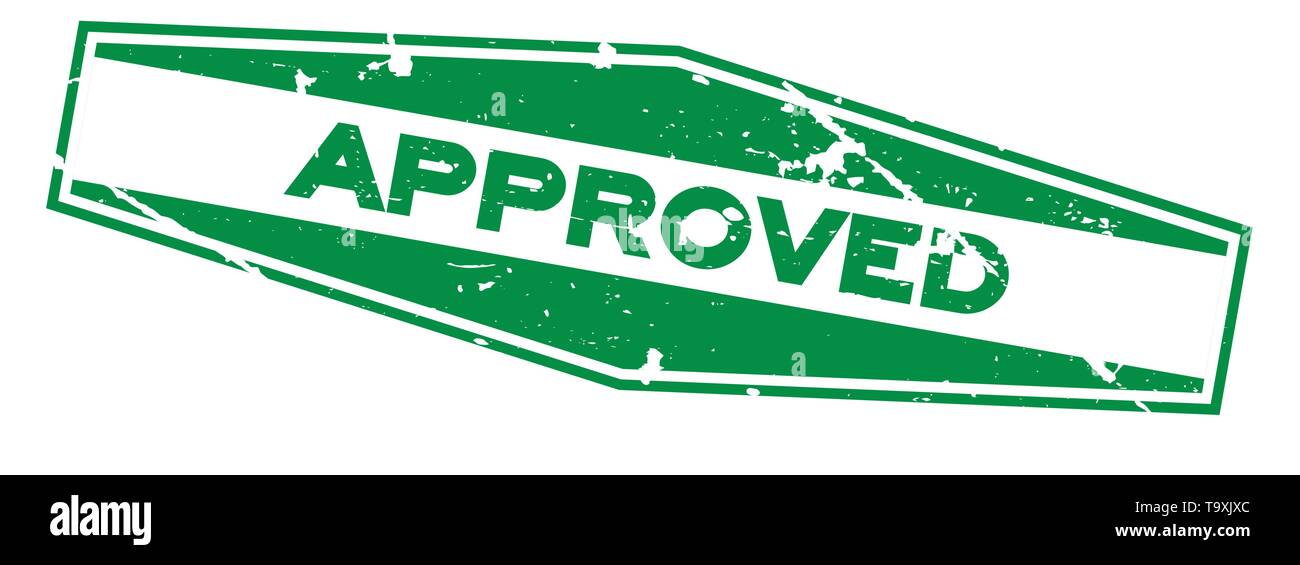 Grunge green approved hexagon rubber seal stamp on white background Stock Vector Image & Art - Alamy