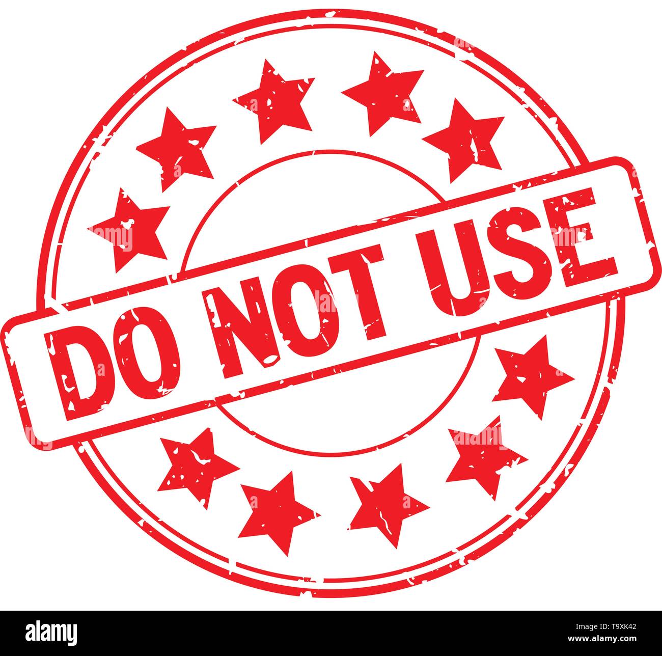Grunge red do not use word with star icon round rubber seal stamp on ...