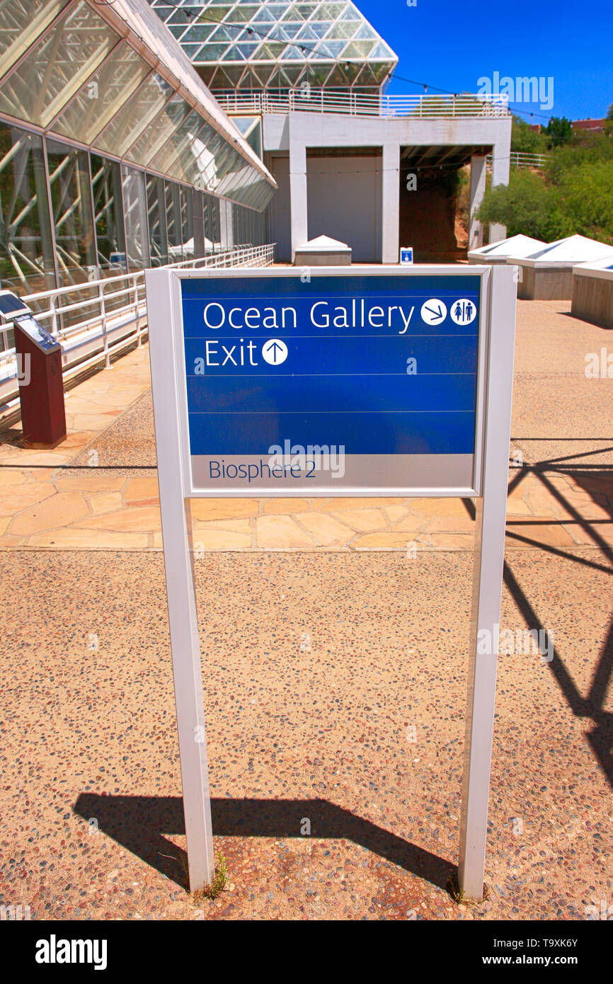Ocean Gallery directions sign at Bisosphere 2, the American Earth ...
