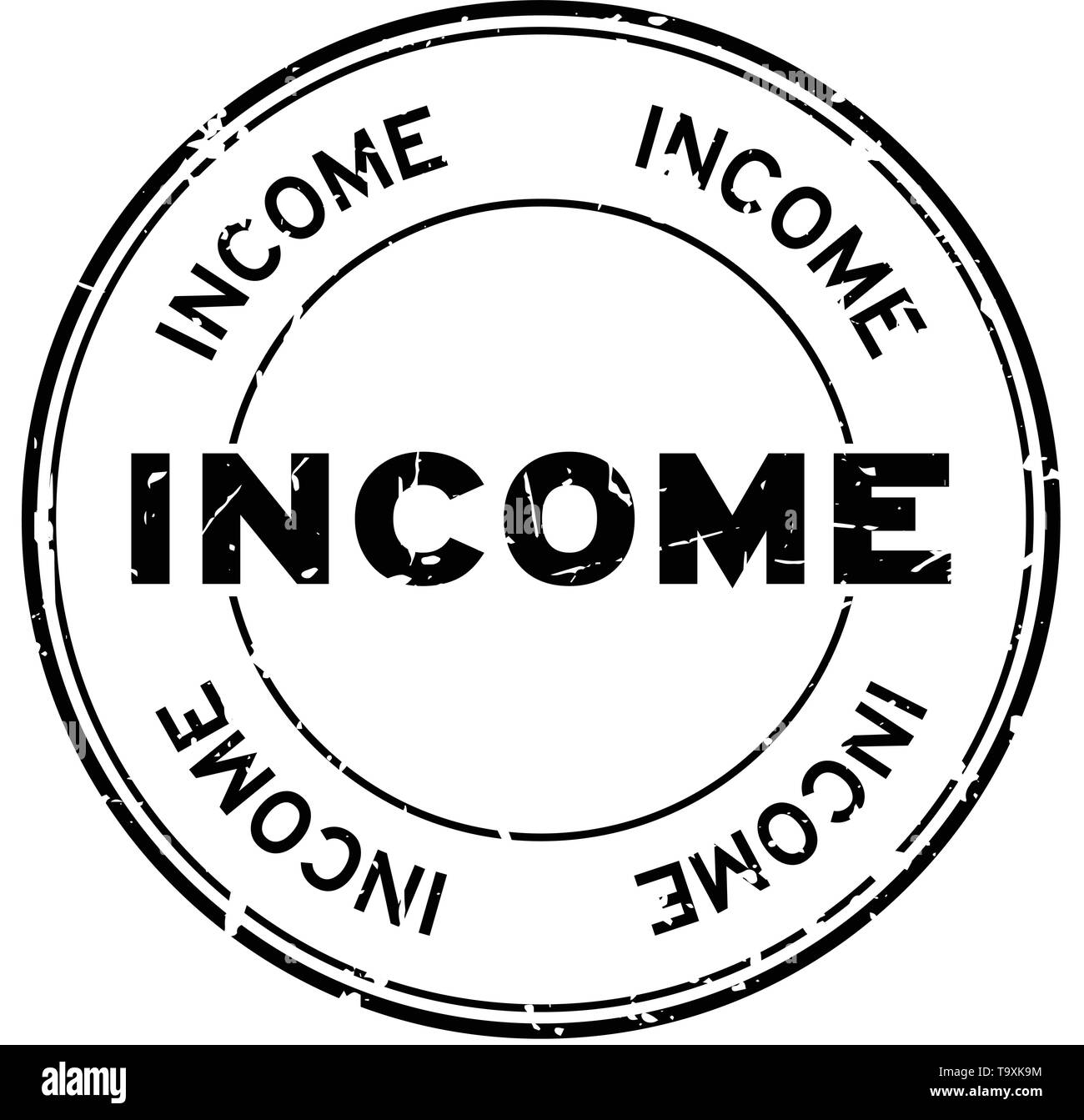 Grunge black income word round rubber seal stamp on white background ...