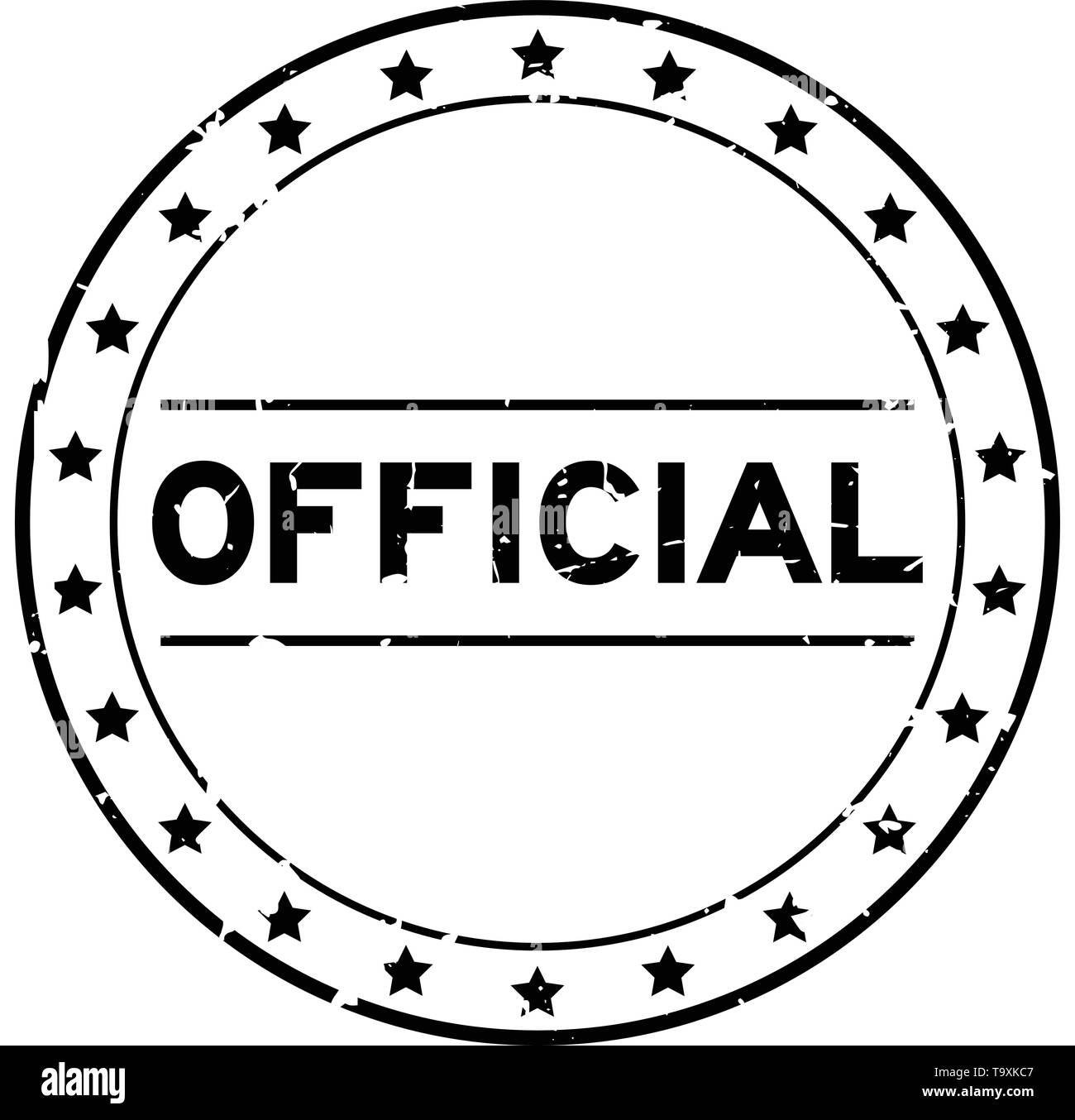 Grunge black official word round rubber seal stamp on white background Stock Vector Image & Art ...