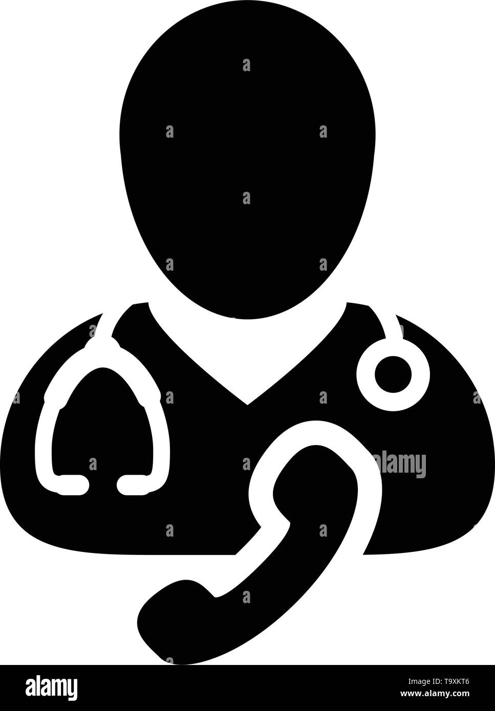 Medical consultation icon vector male doctor symbol with stethoscope ...