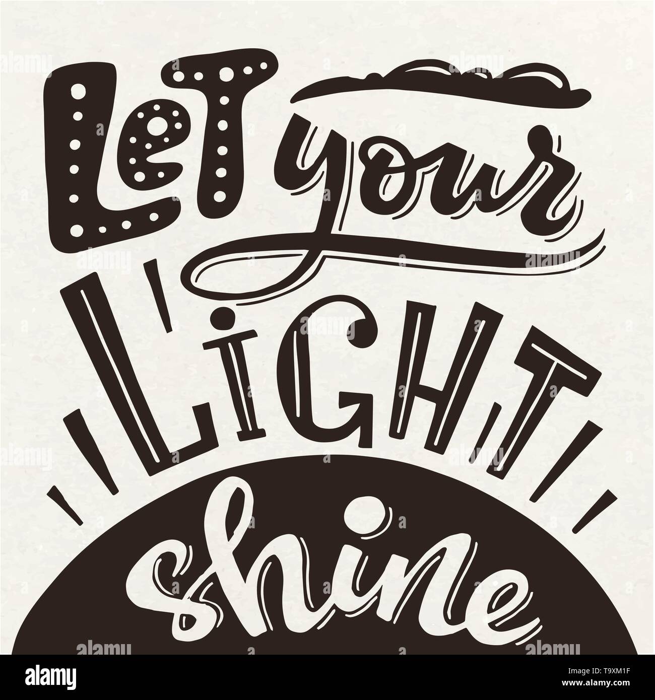 Motivational poster with lettering let your light shine Stock Vector ...