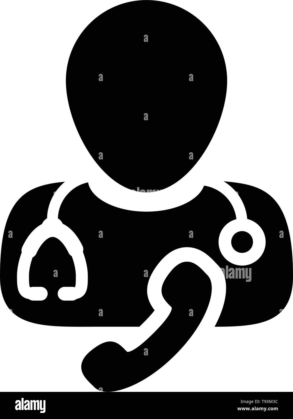 Doctor icon vector male person profile avatar symbol with Stethoscope ...