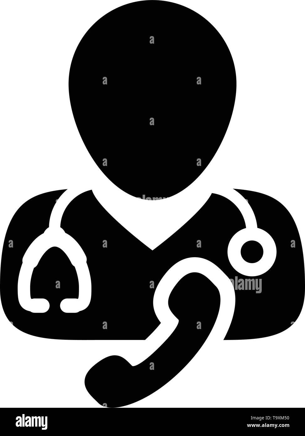 Doctor icon vector male person profile avatar symbol with Stethoscope ...