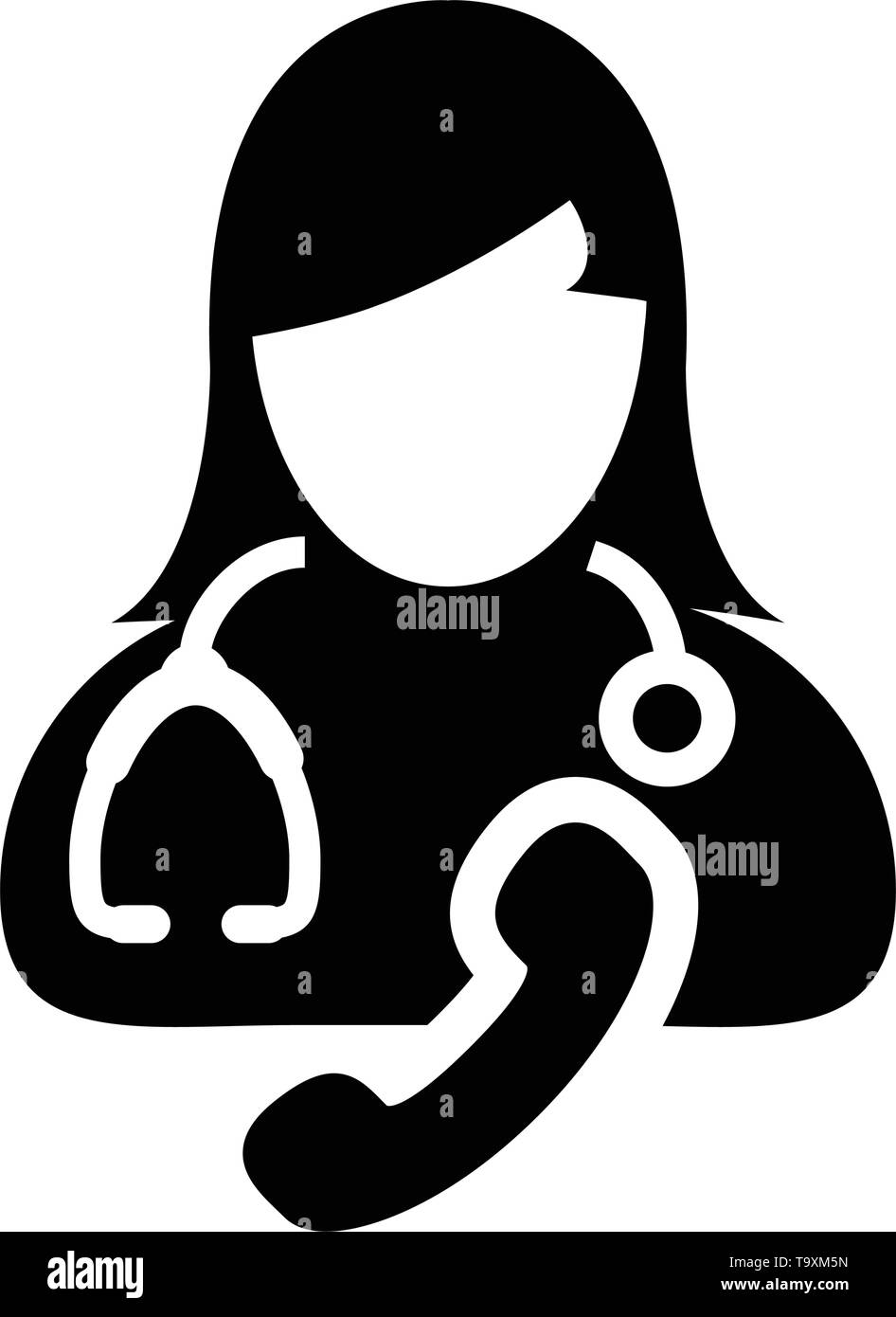 Ask a doctor icon vector female person profile avatar symbol with ...