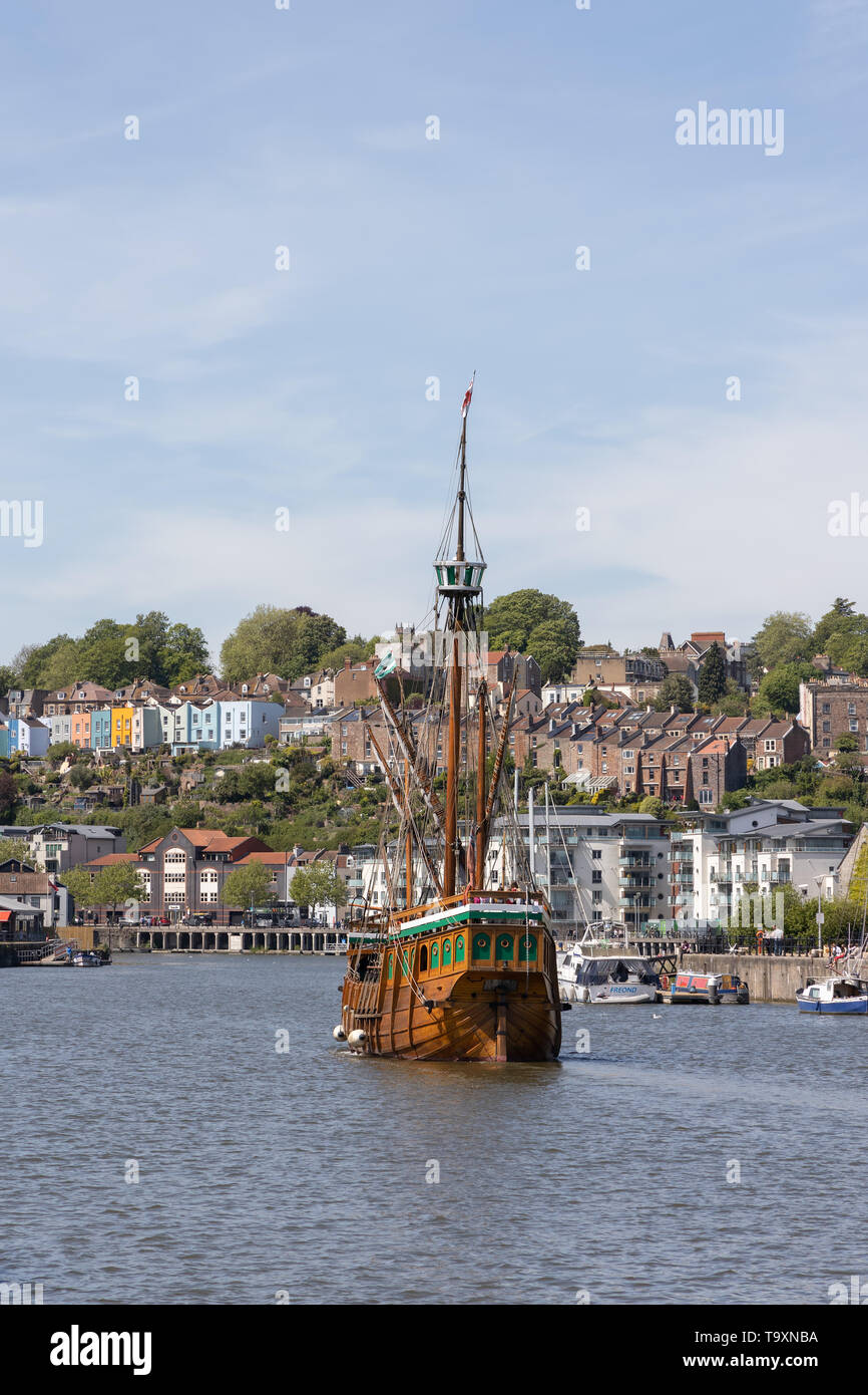 BRISTOL, UK - MAY 14 : Replica wooden galleon on the River Avon in ...