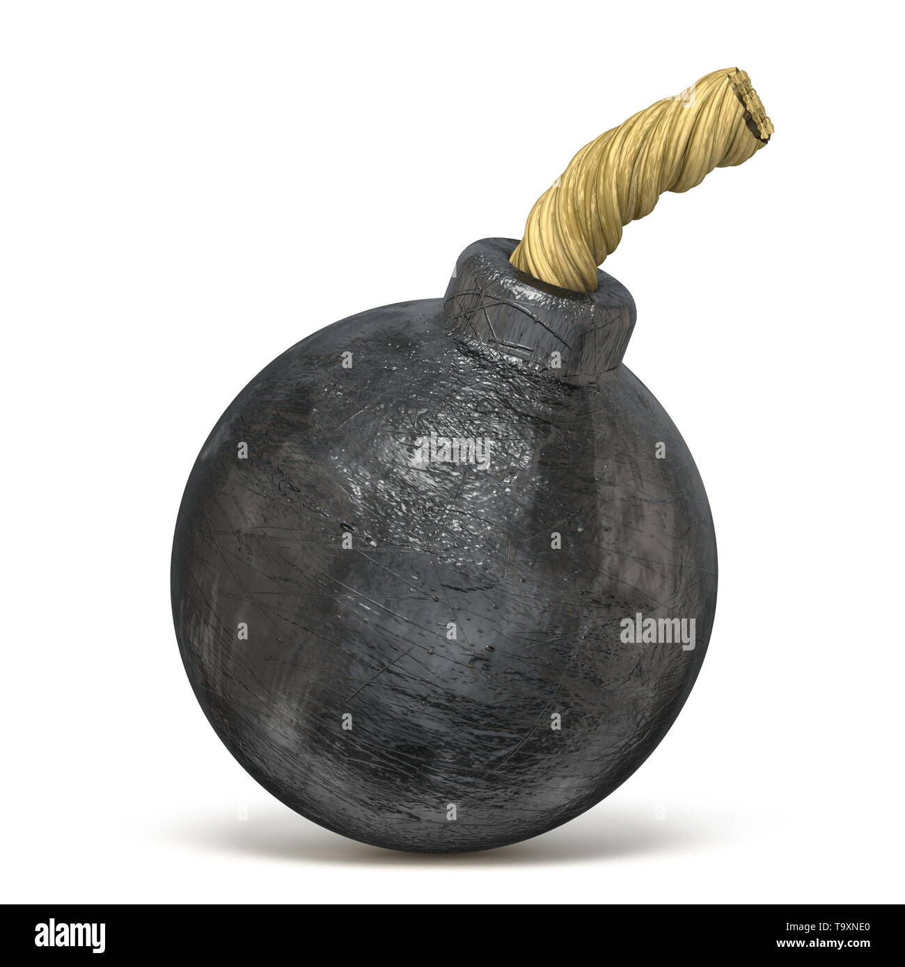 Retro black bomb 3D render iIlustration isolated on white background ...